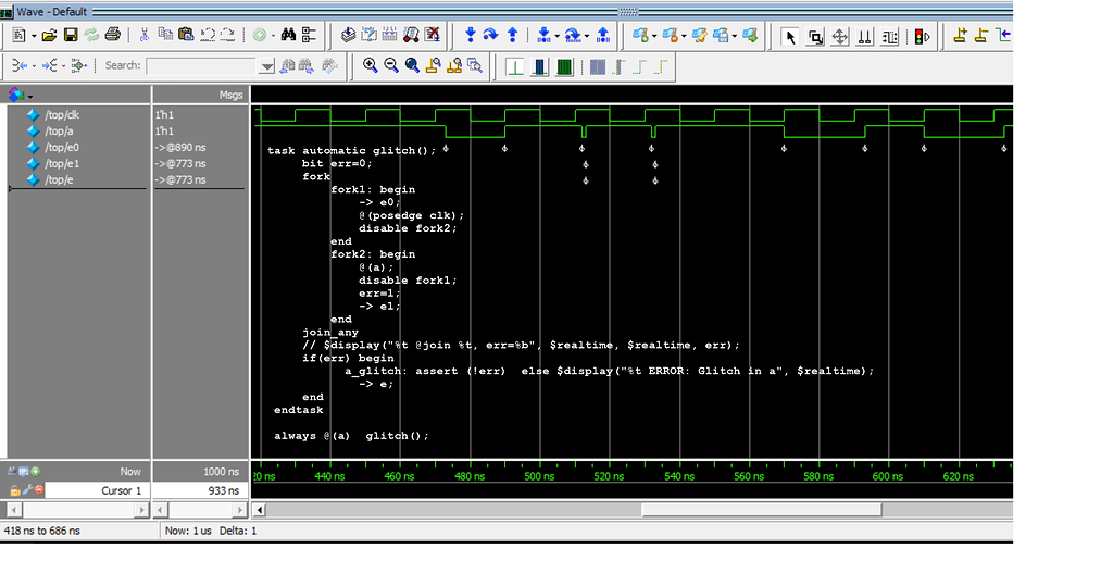 Data stable throughout a clock cycle // NO GLITCH - SystemVerilog - Verification Academy