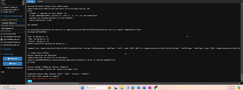 Getting the error of Got SIGSEGV An unexpected termination has occurred ... Getting the error of Got SIGSEGV An unexpected termination has occurred ...