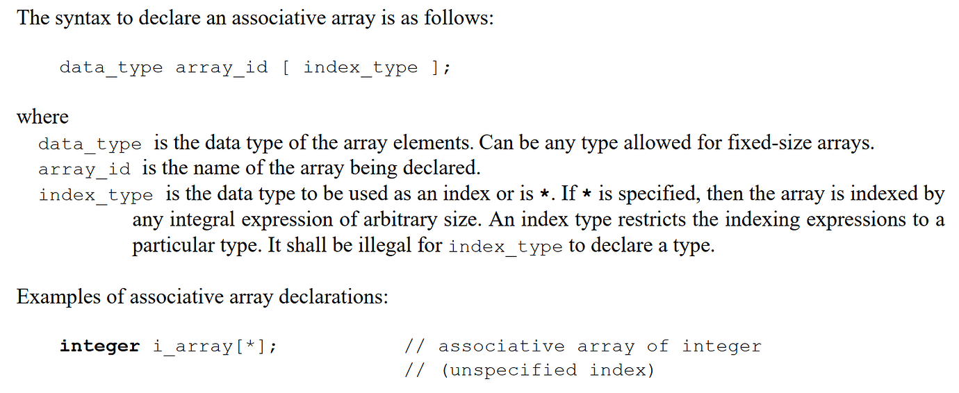Mixed array Examples and name - SystemVerilog - Verification Academy